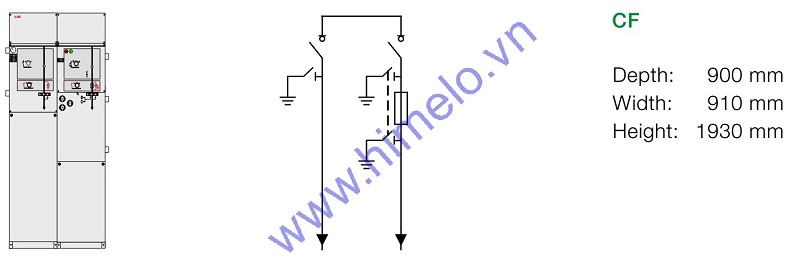 Tủ trung thế RMU 40.5kV ABB CF
